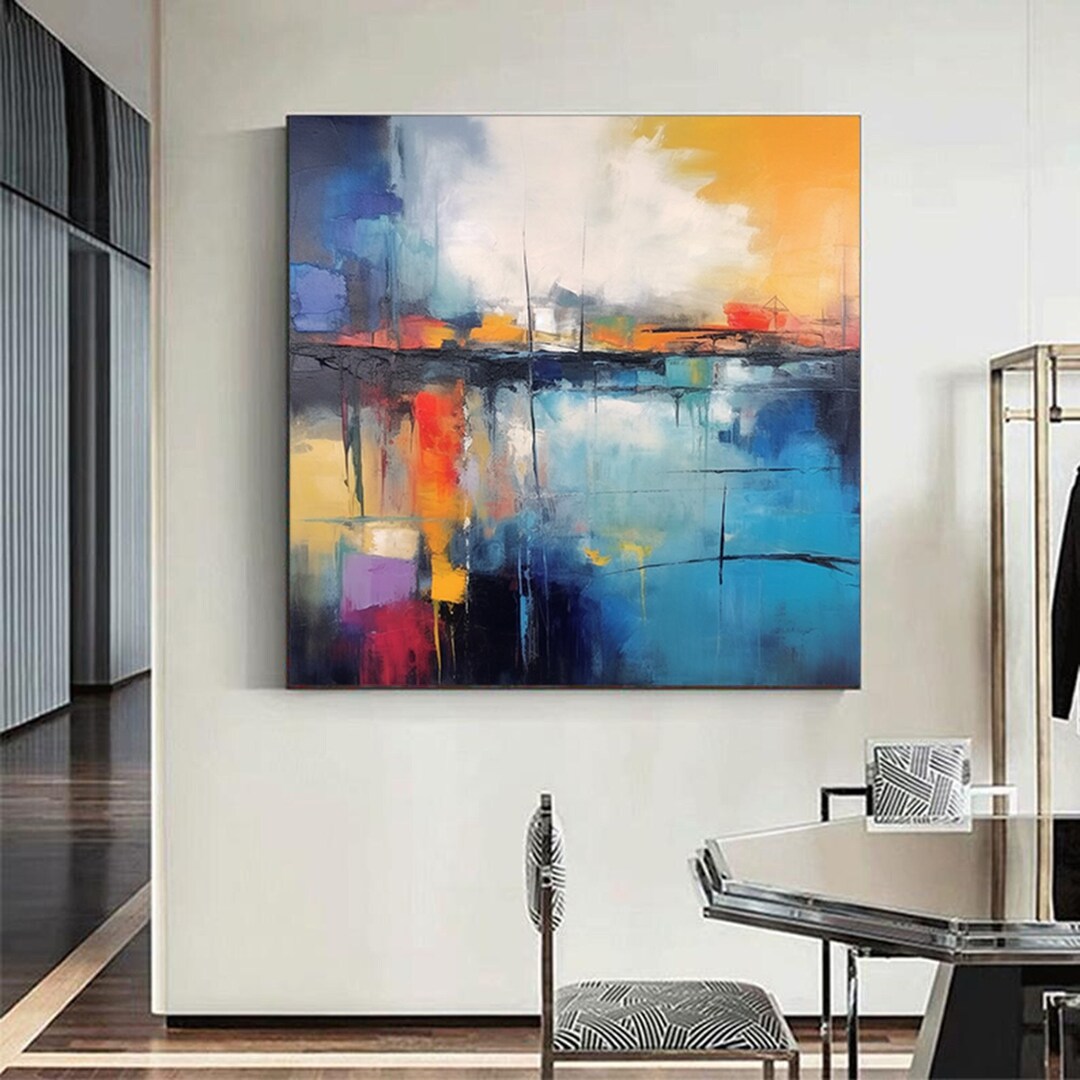 Colorful Abstract Painting Abstract Canvas Art Large Artwork Acrylic ...