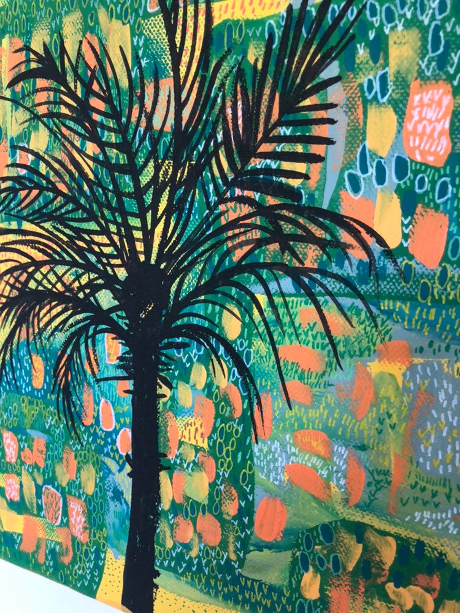 Abstract tropical painting canvas painting acrylic painting | Etsy