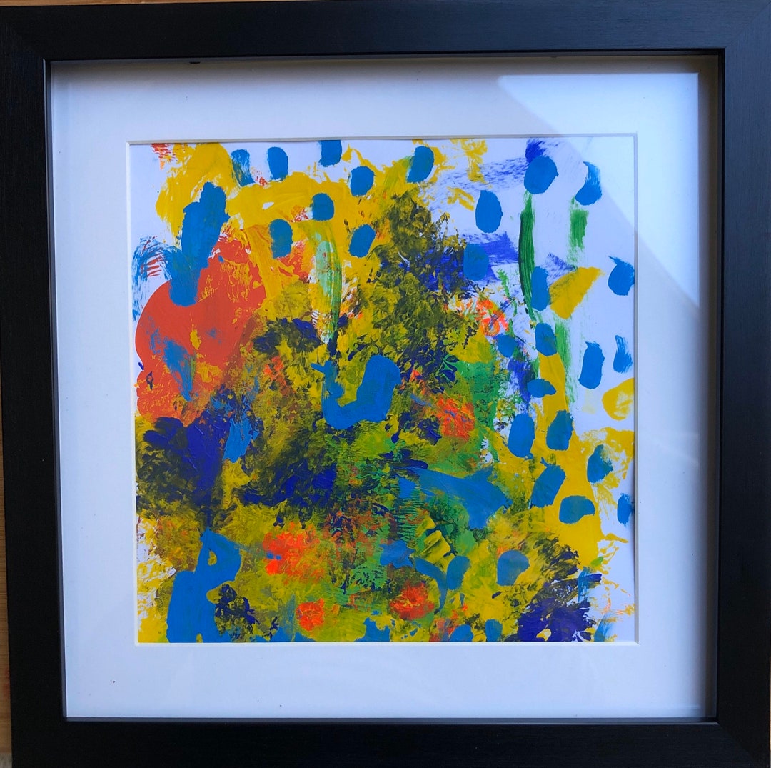 ENMARCADO Pintura acrílica abstracta pintura abstracta sobre - Etsy España