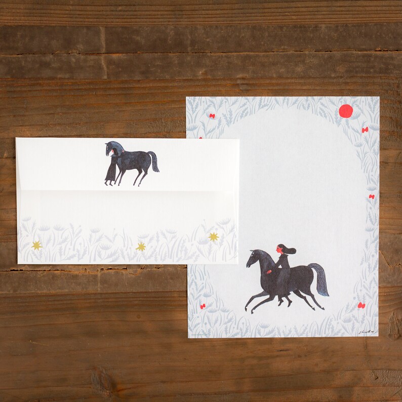 Japanese Letter Writing Set flower Garden by Nishi-shuku/ - Etsy
