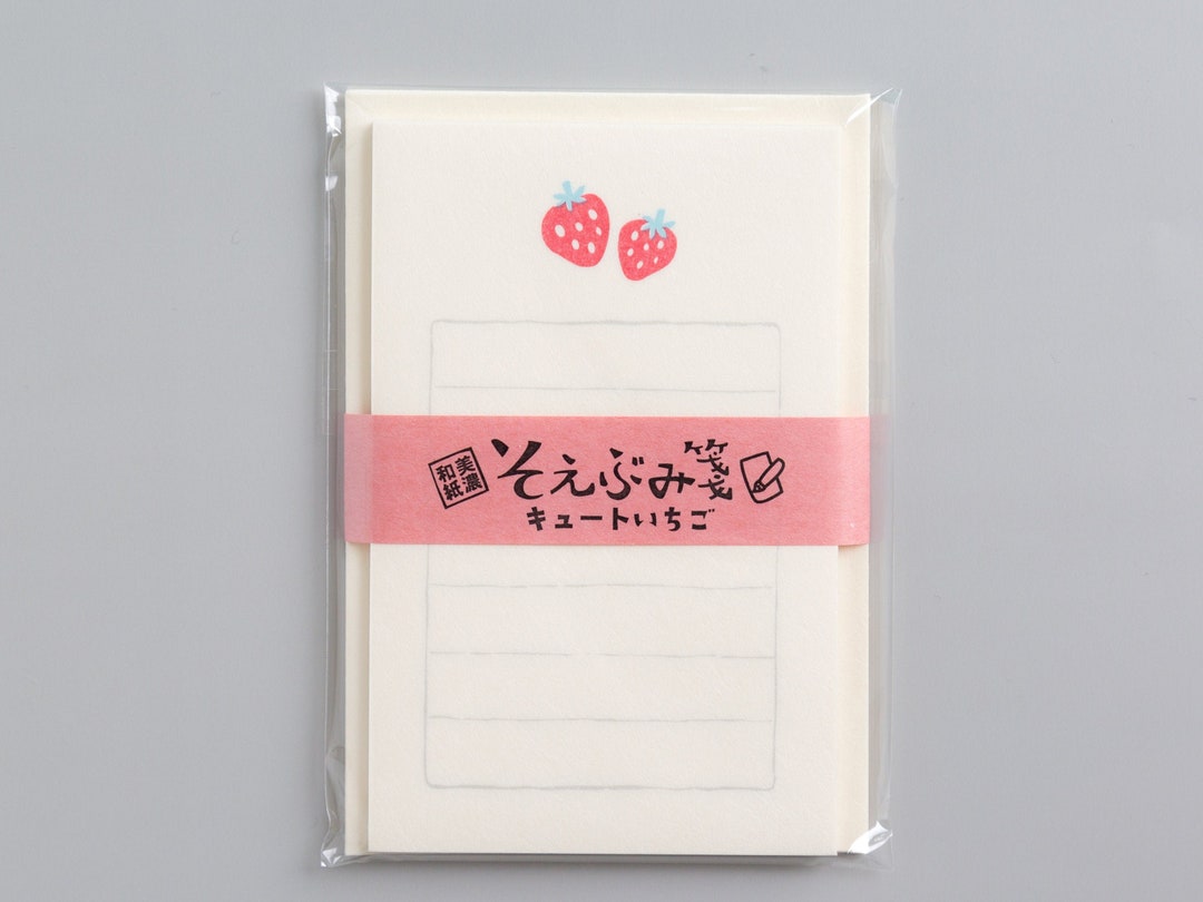 Japanese Washi Mini Writing Letter Set strawberry / Soebumisen ...