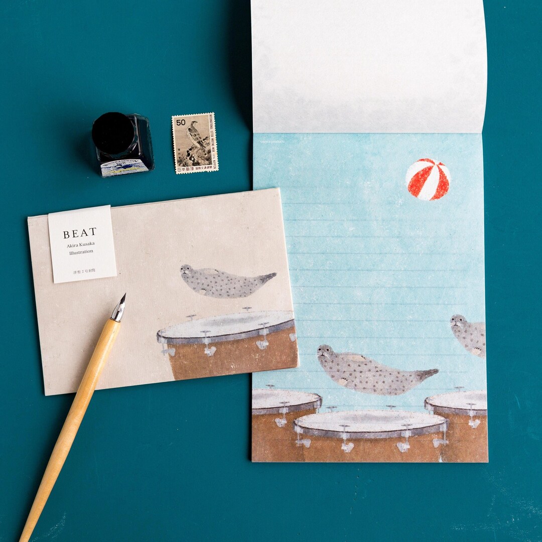 Japanese Washi Writing Letter Pad and Envelopes -BEAT by Akira Kusaka ...