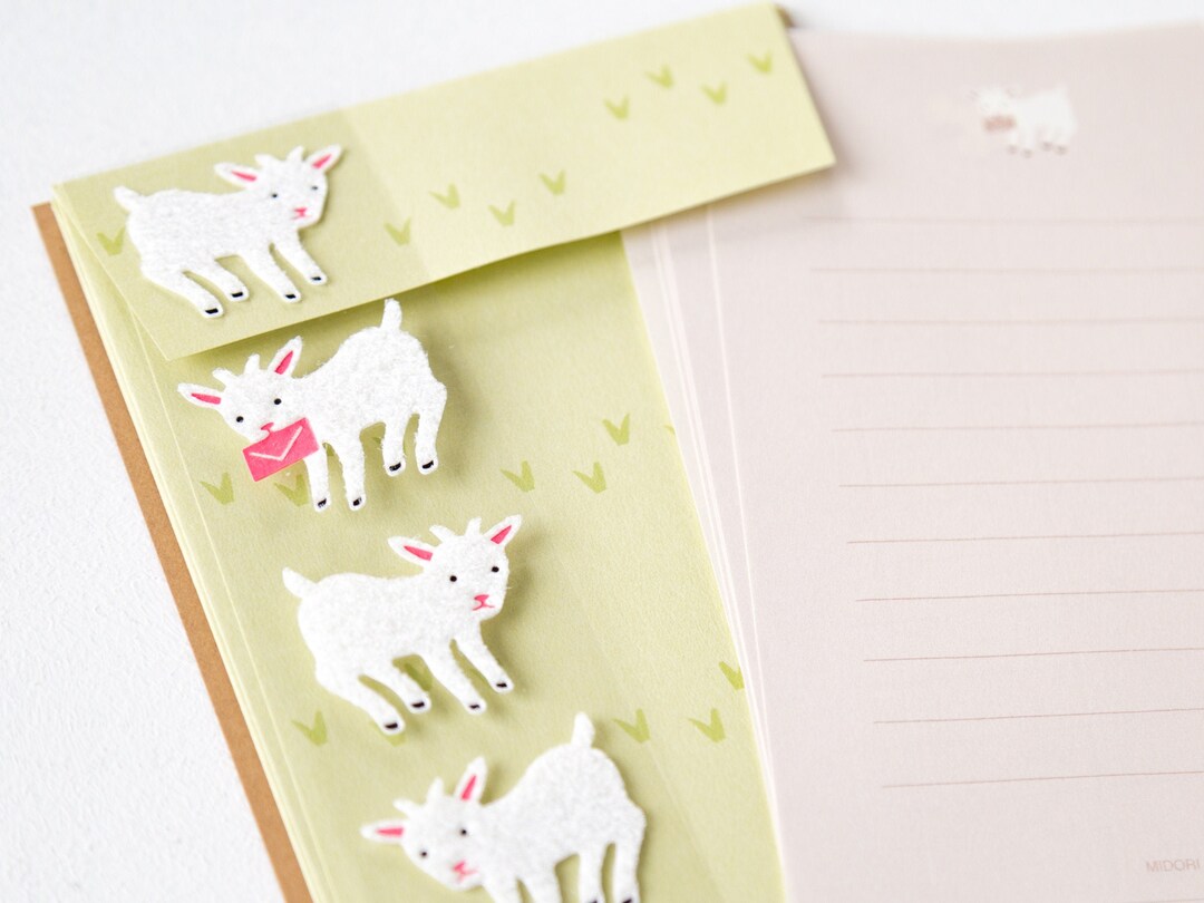 Letter Set With Fluffy Sticker -goat- - Etsy