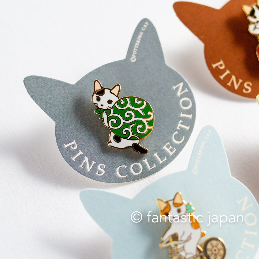 Pottering Cat Hard Enamel Pin -japanese Theief Cat- - Etsy