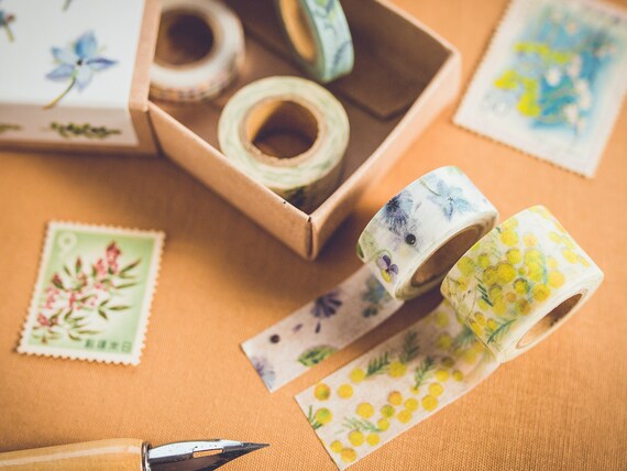 Tiny Washi Tape Set in a Small Box flower / Shinzi Katoh - Etsy