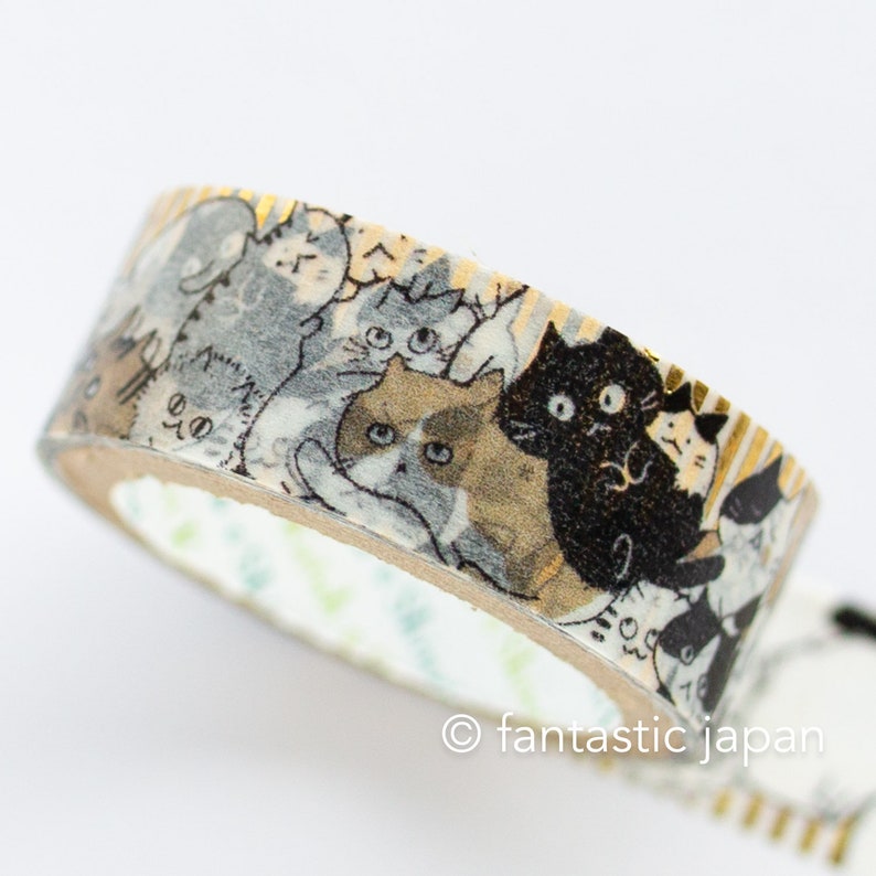 Gold Foil Glittering Masking Tape -cat Cat Cat- / Shinzi Katoh Designed ...
