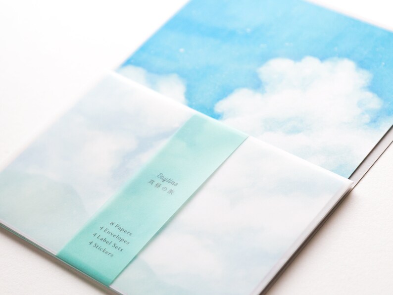 Letter Writing Set sky Time daytime / Ryu-ryu - Etsy