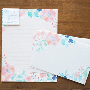Japanese Washi Letter Writing Set pink Flowers / Today's Letter Set ...