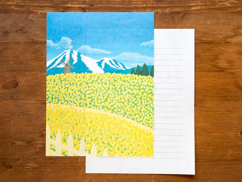 Translucent Scenery Letter Writing Set train in the Canola | Etsy