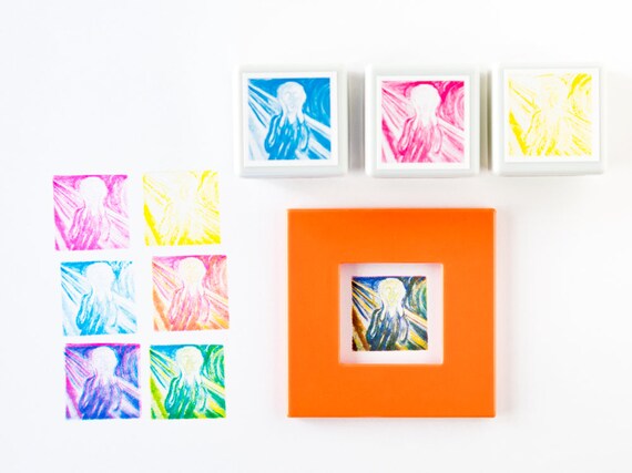 The Scream by Munch Self Inking Stamp Set of 3colors | Etsy