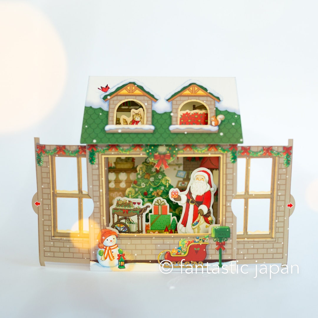 Christmas Card "pop-up Card -santa Claus Shop" / Holiday Card ...