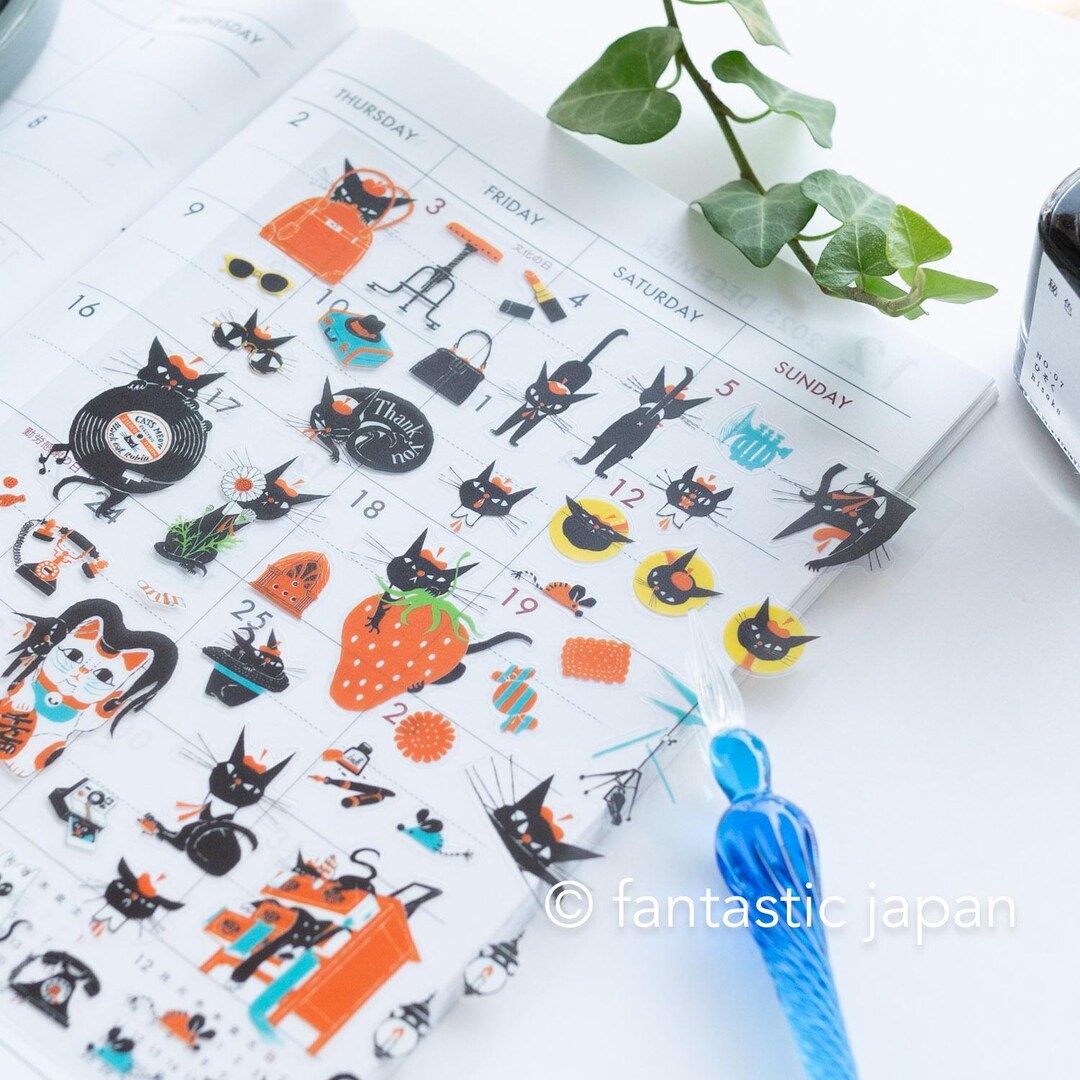 PET Clear Sticker -with Black Cat Robin Vol.1 - by Kuronekoisho ...