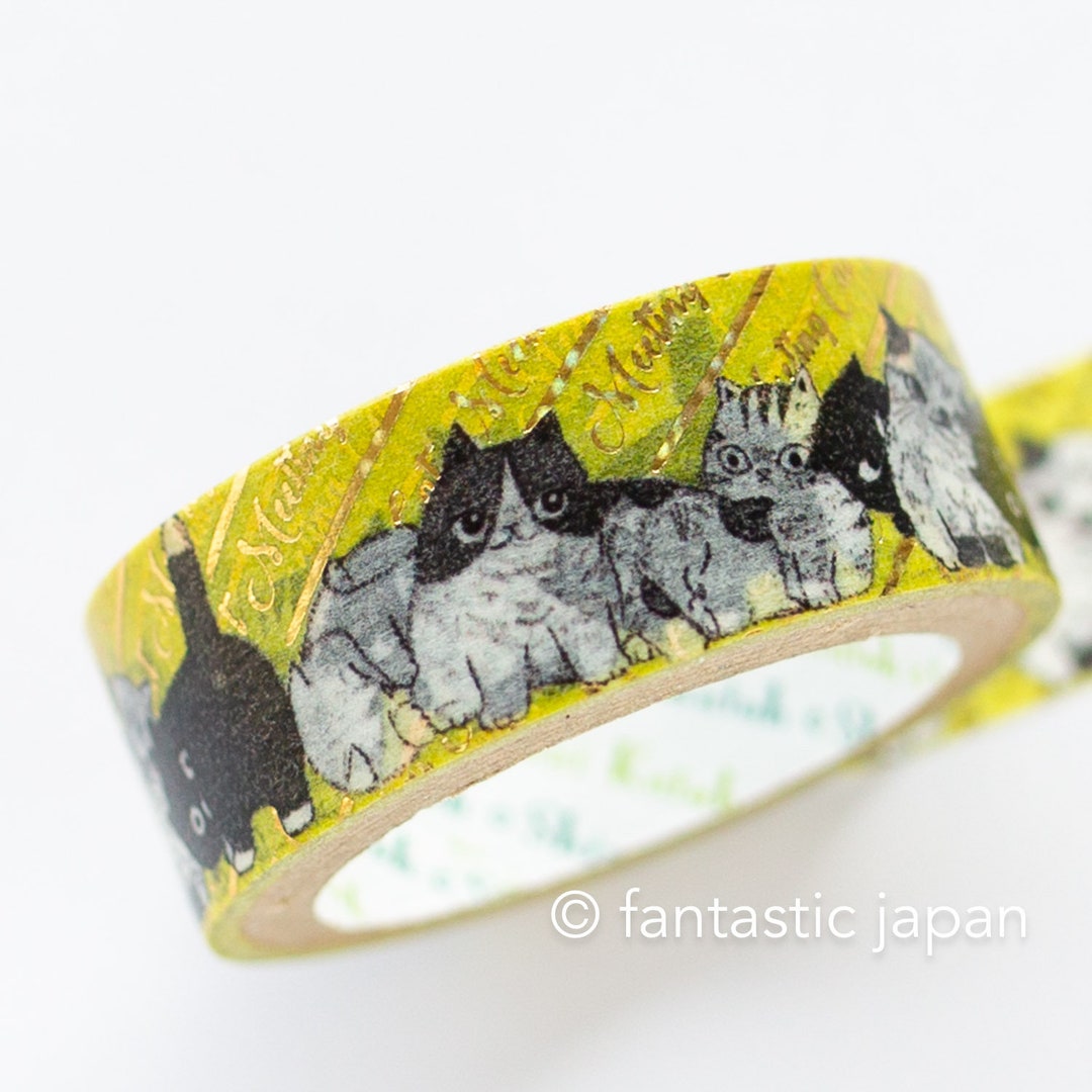 Gold Foil Glittering Masking Tape -cat Meeting- / Shinzi Katoh Designed ...