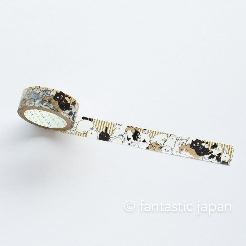 Gold Foil Glittering Masking Tape -cat Cat Cat- / Shinzi Katoh Designed ...