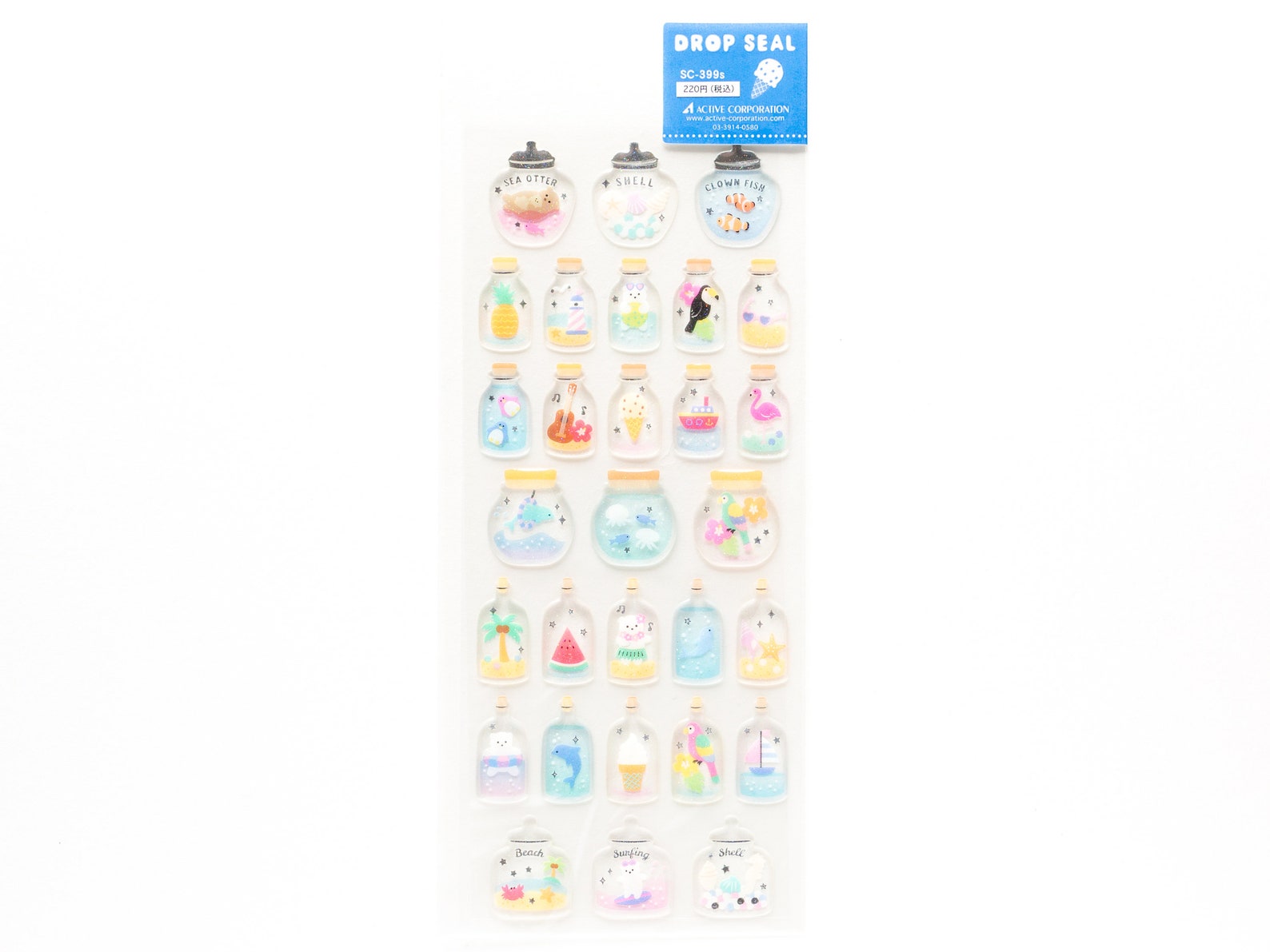 Hard Gel 3D Sticker -summer Canister- / Drop Seal / Active Corporation ...