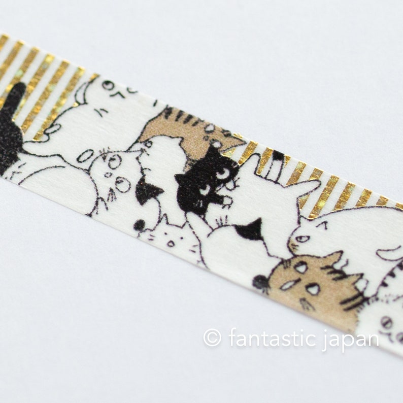 Gold Foil Glittering Masking Tape -cat Cat Cat- / Shinzi Katoh Designed ...