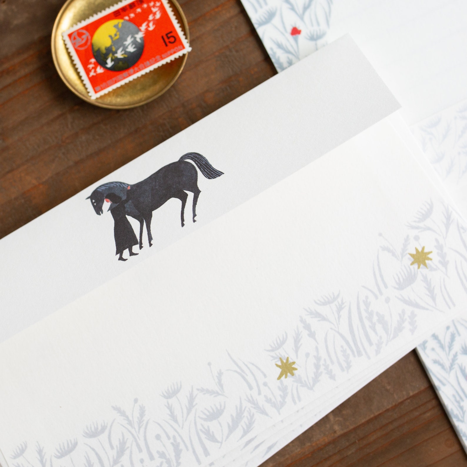 Japanese Letter Writing Set flower Garden by Nishi-shuku/ - Etsy