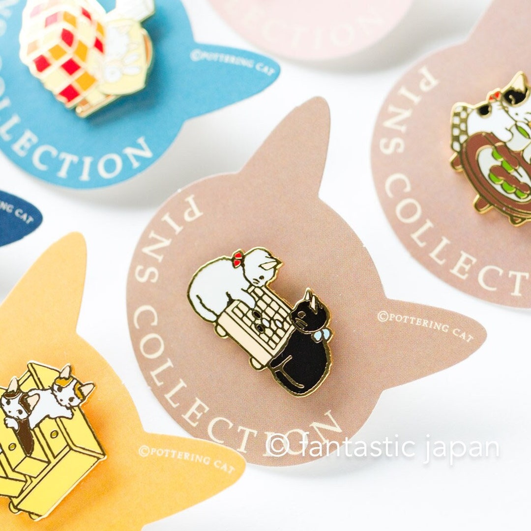 Pottering Cat Hard Enamel Pin -go- - Etsy