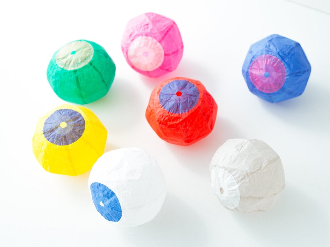 Japanese Paper Balloon small Colorful Balloons - Etsy