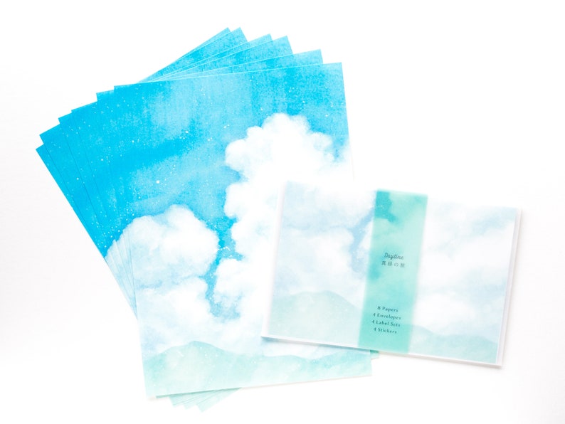 Letter Writing Set sky Time daytime / Ryu-ryu - Etsy