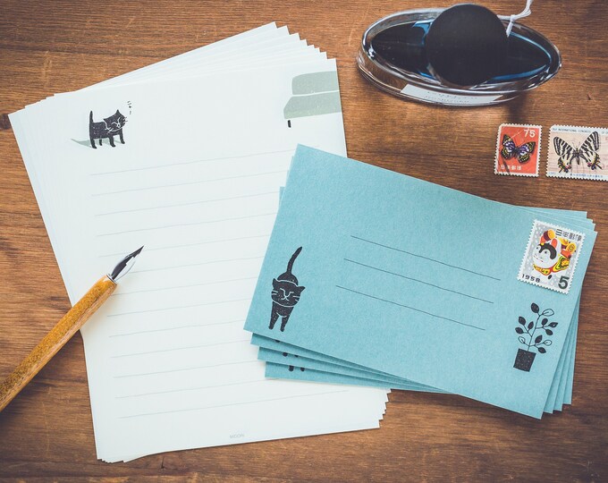 Letter Writing Set Making You Smile Series black Cat by Midori ...