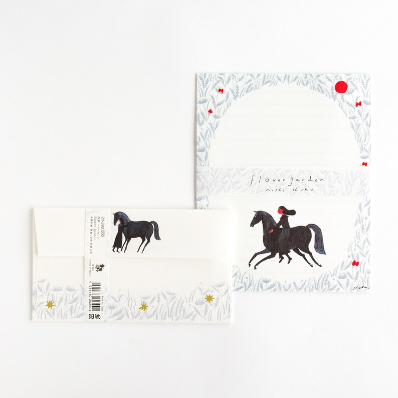 Japanese Letter Writing Set flower Garden by Nishi-shuku/ - Etsy