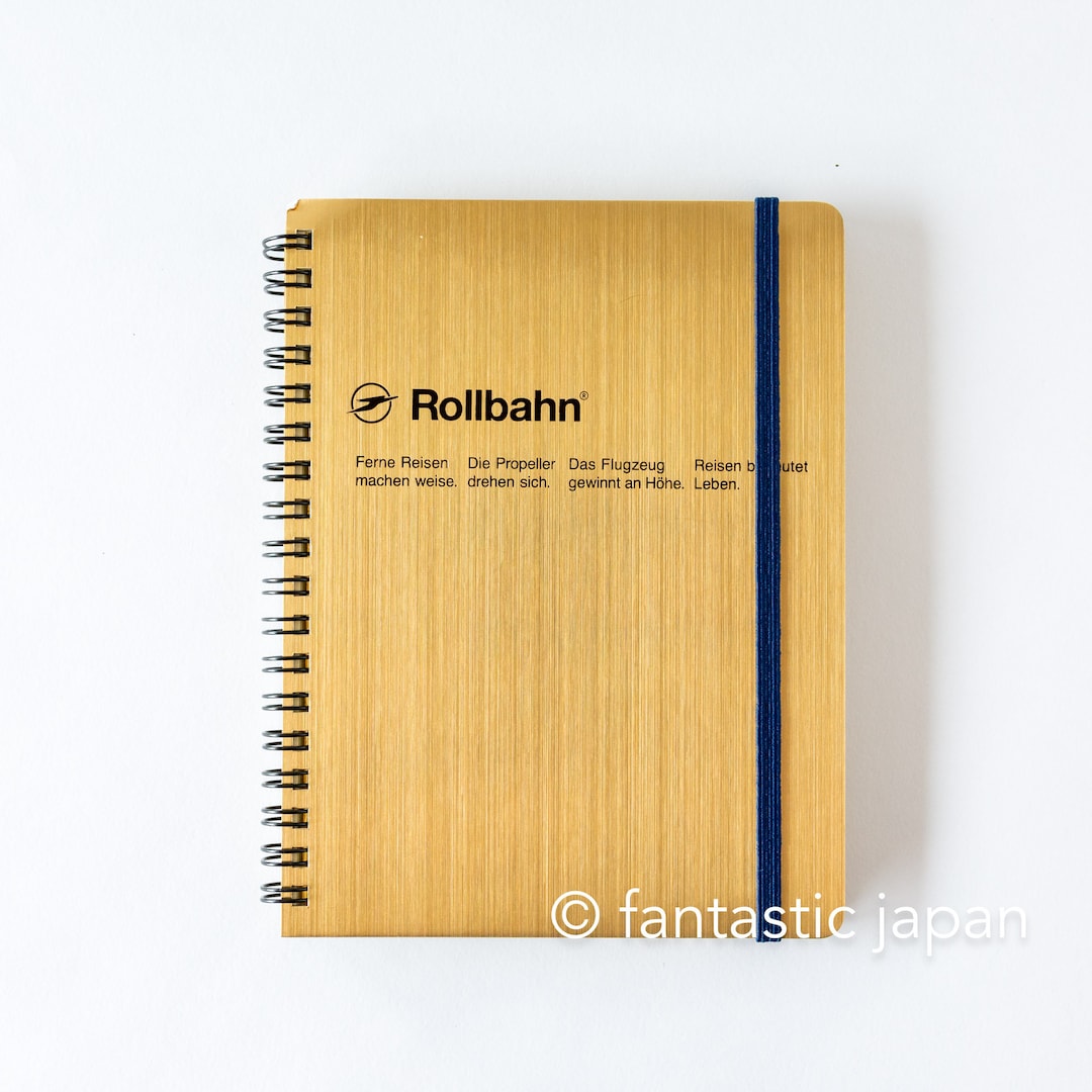 DELFONICS / Rollbahn Spiral Notebook Large (5.6" X 7.1" ) -metalic Gold ...