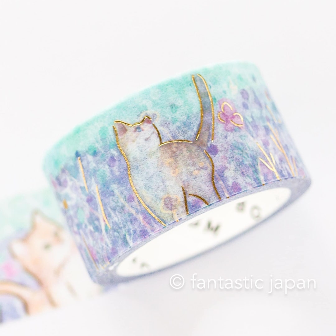 Gold Foil Masking Tape / Cat and Flower -little Friends- - Etsy