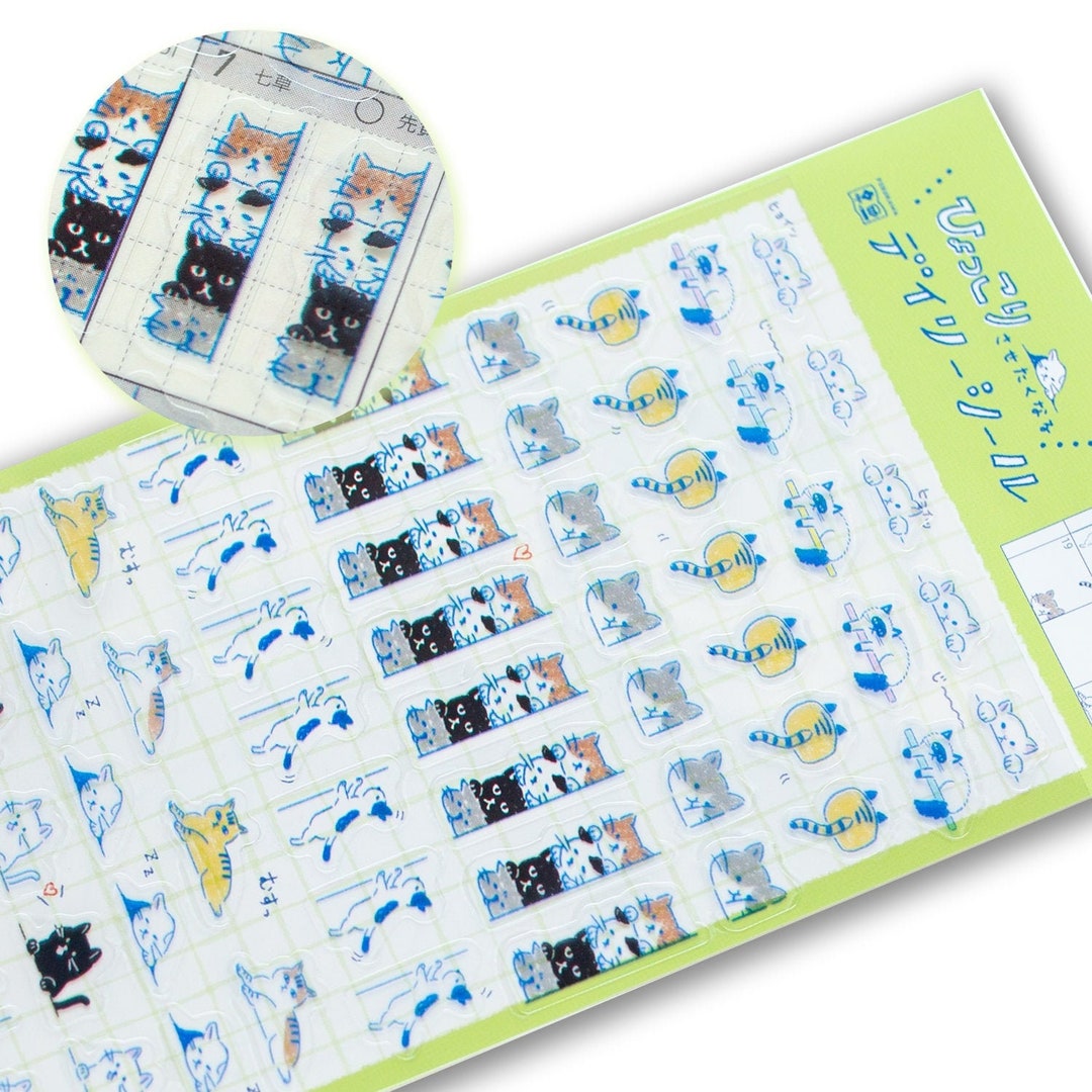 Daily Schedule Sticker -peeking Cats- - Etsy