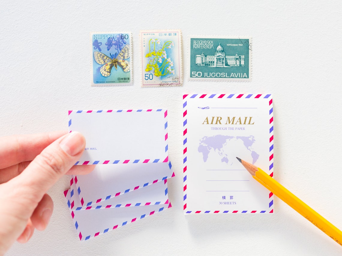 Tiny Air Mail Writing Set fujitsubo / Tiny Mail | Etsy