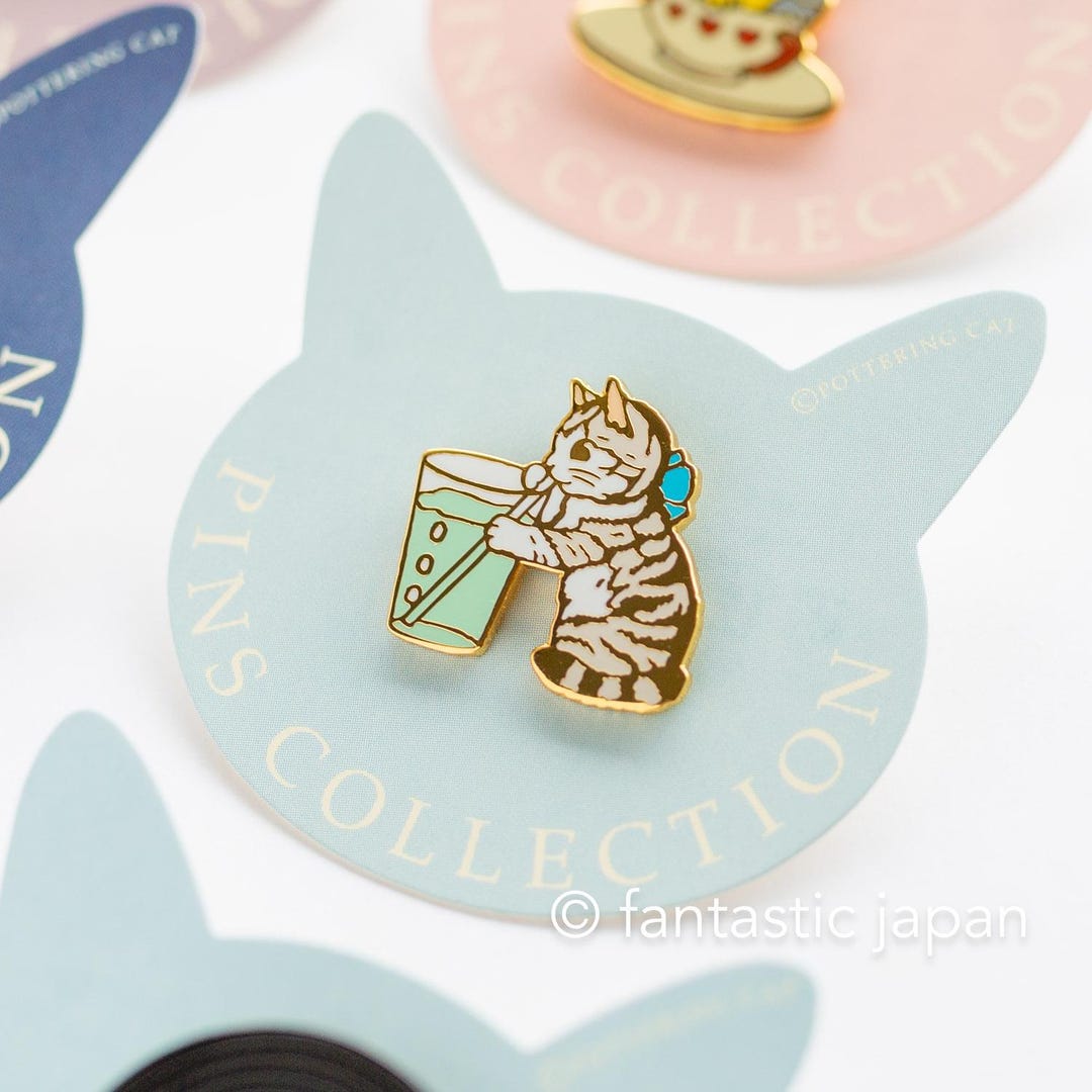 Pottering Cat Hard Enamel Pin -glass- - Etsy