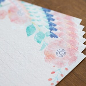Japanese Washi Letter Writing Set pink Flowers / Today's Letter Set ...
