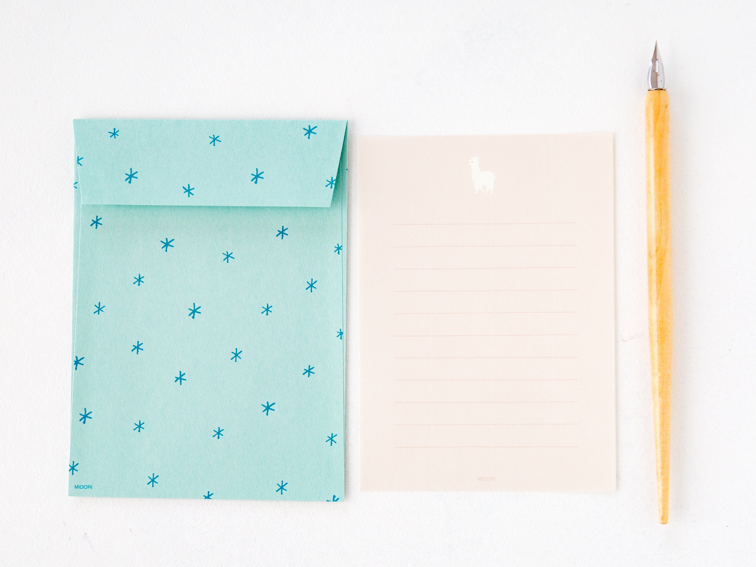 Japanese Letter Paper and Envelopes With Sticker alpaca by - Etsy