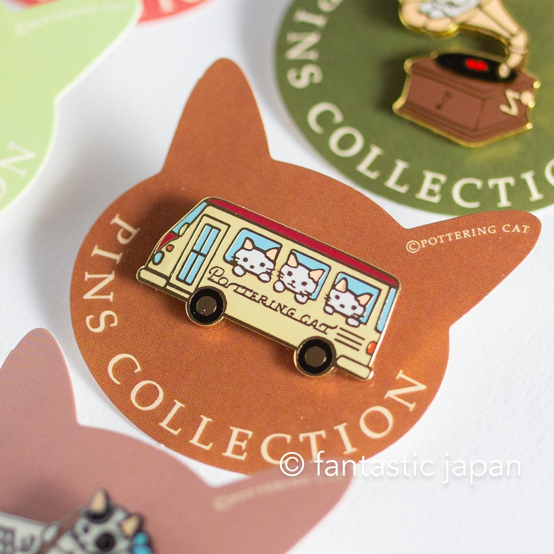 Pottering Cat Hard Enamel Pin -bus- - Etsy