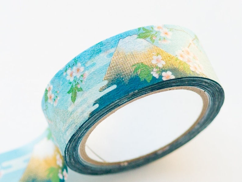 Gold Foil Masking Tape mt.fuji and Cherry Blossom / Kamiiso - Etsy