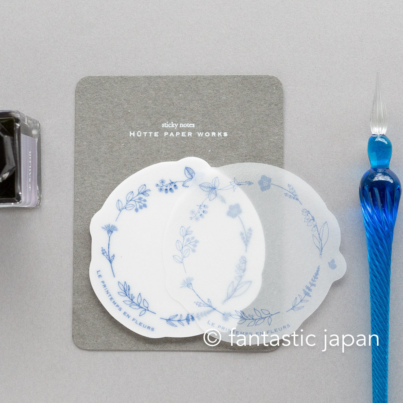 Hütte Paper Works / Tracing Paper Die-cut Sticky Notes -blue Wreath- - Etsy