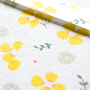Japanese Styled Washi Letter Writing Set -yellow Flower- / Botanical ...