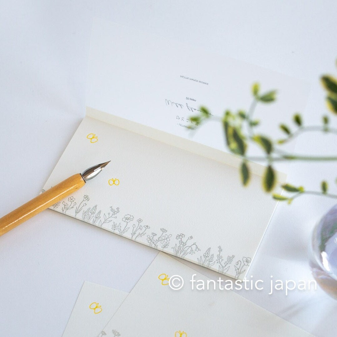 Hütte Paper Works Letterpress Letter Pad -wild Flowers- - Etsy