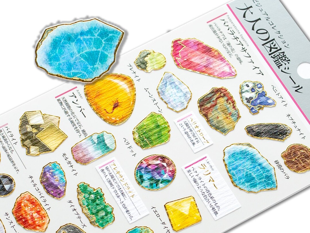Gold Foil Adult Visual Dictionary Sticker -minerals 2- - Etsy