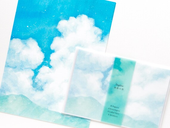 Letter Writing Set sky Time daytime / Ryu-ryu - Etsy