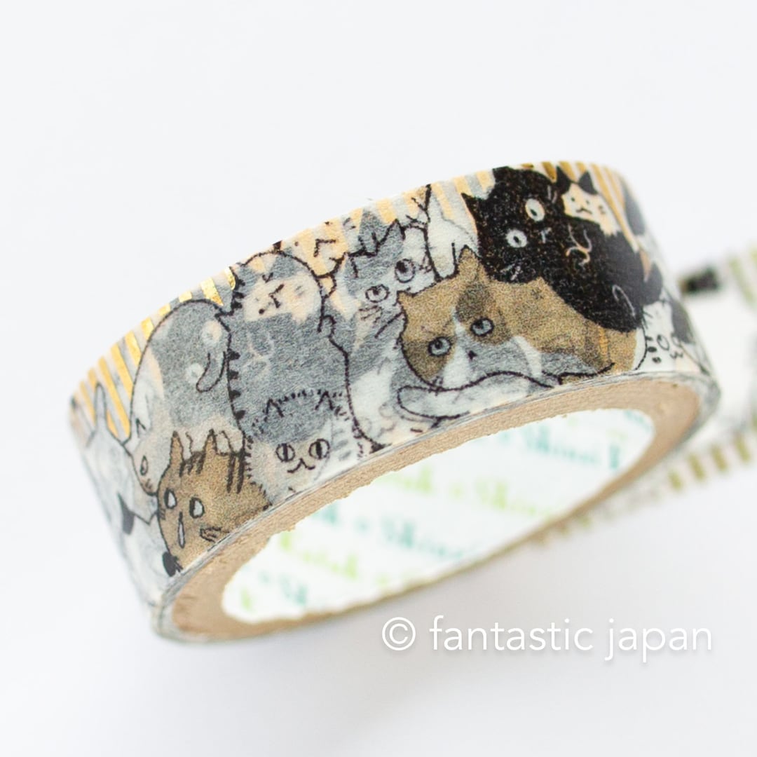 Gold Foil Glittering Masking Tape -cat Cat Cat- / Shinzi Katoh Designed ...