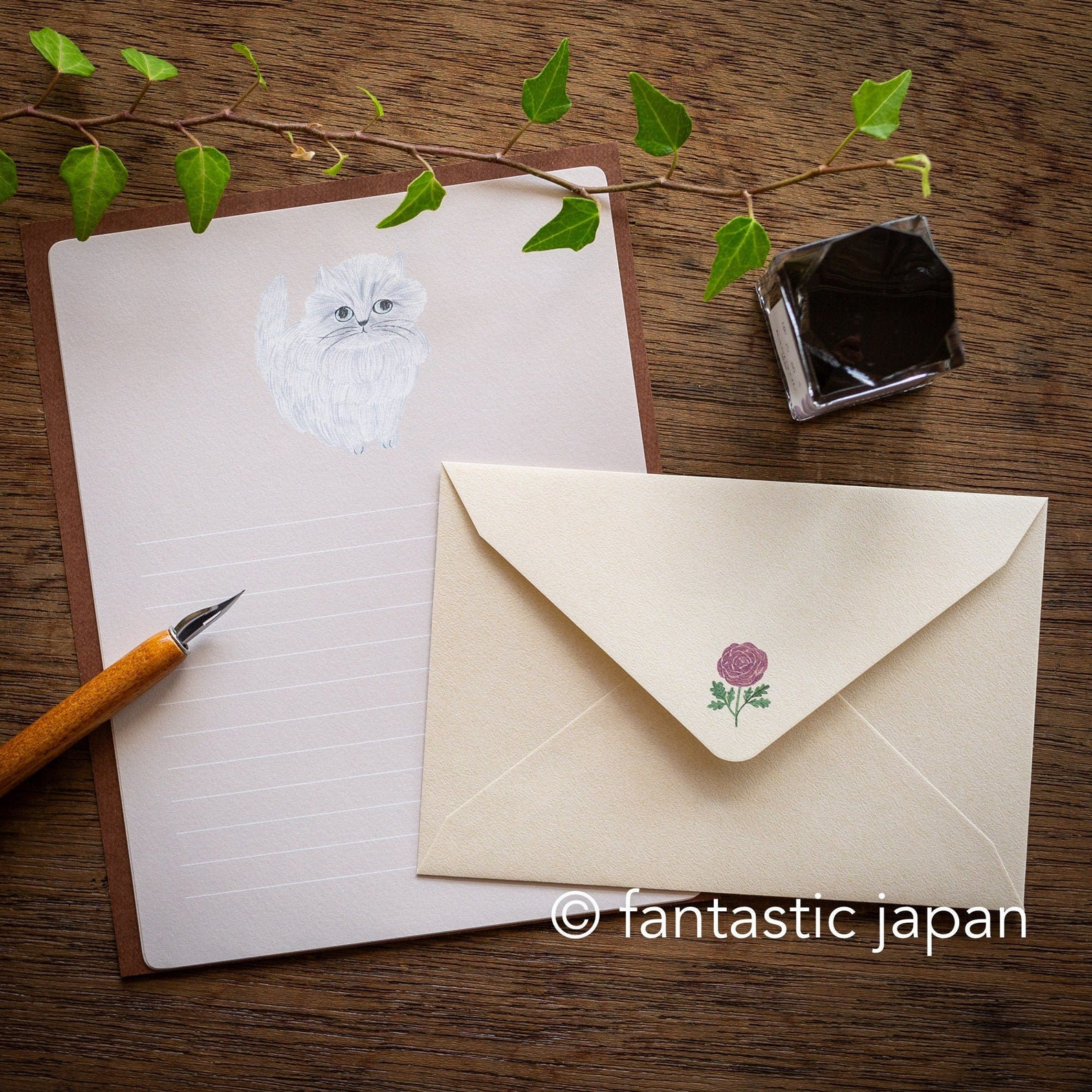 Miyuki Matsuo Letter Writing Set / Cat -minette- - Etsy