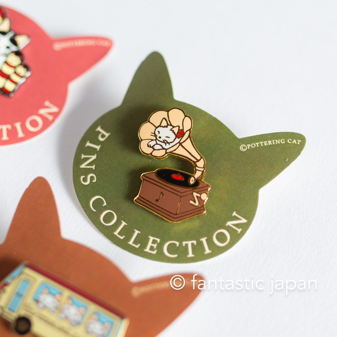 Pottering Cat Hard Enamel Pin -gramophone- - Etsy