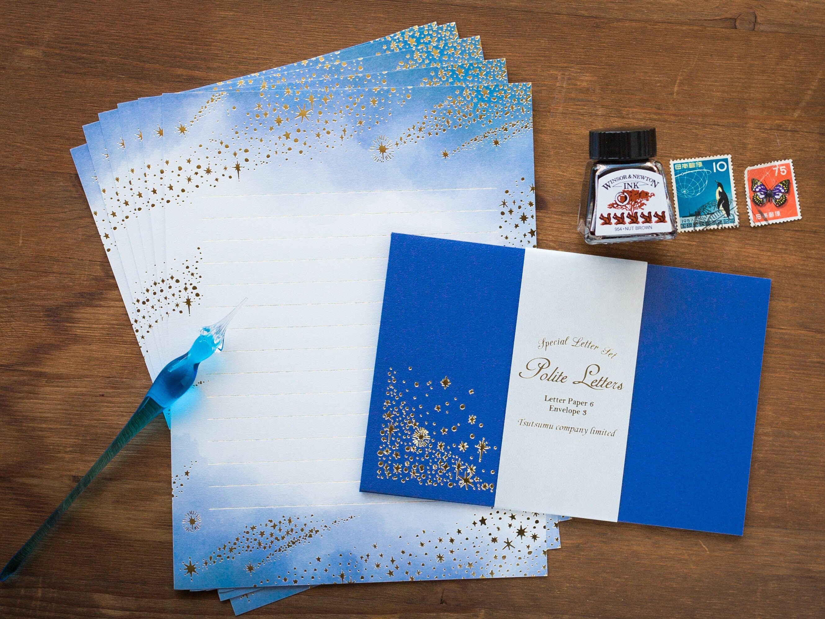 Gold Foiled Letter Writing Set polite Letters - Etsy