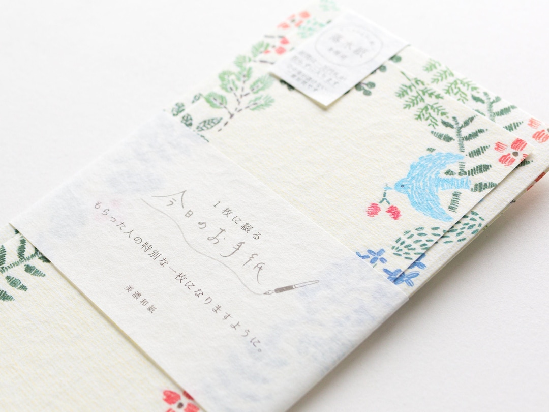 Japanese Style Washi Letter Writing Set -blue Bird- - Etsy