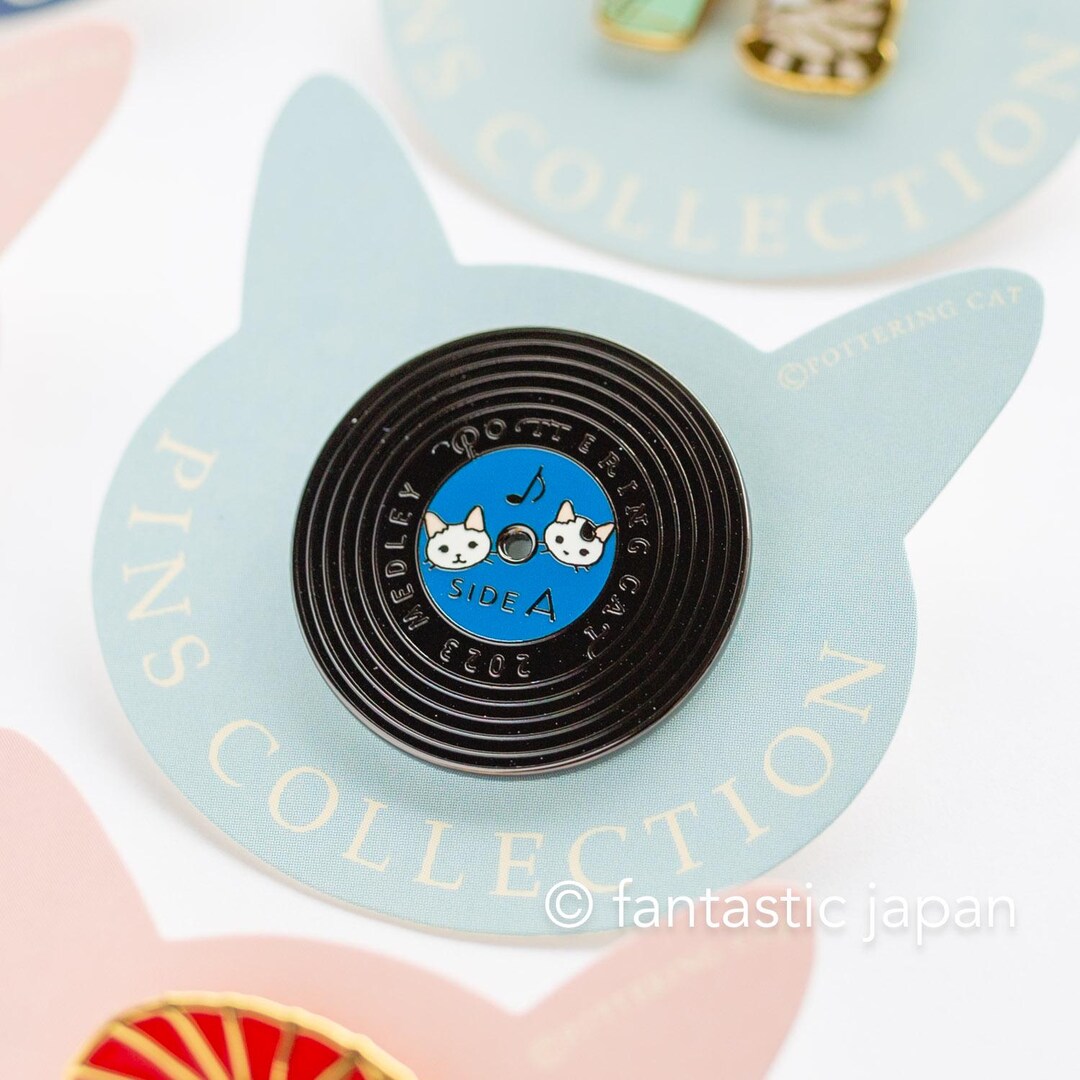 Pottering Cat Hard Enamel Pin -blue Record- - Etsy