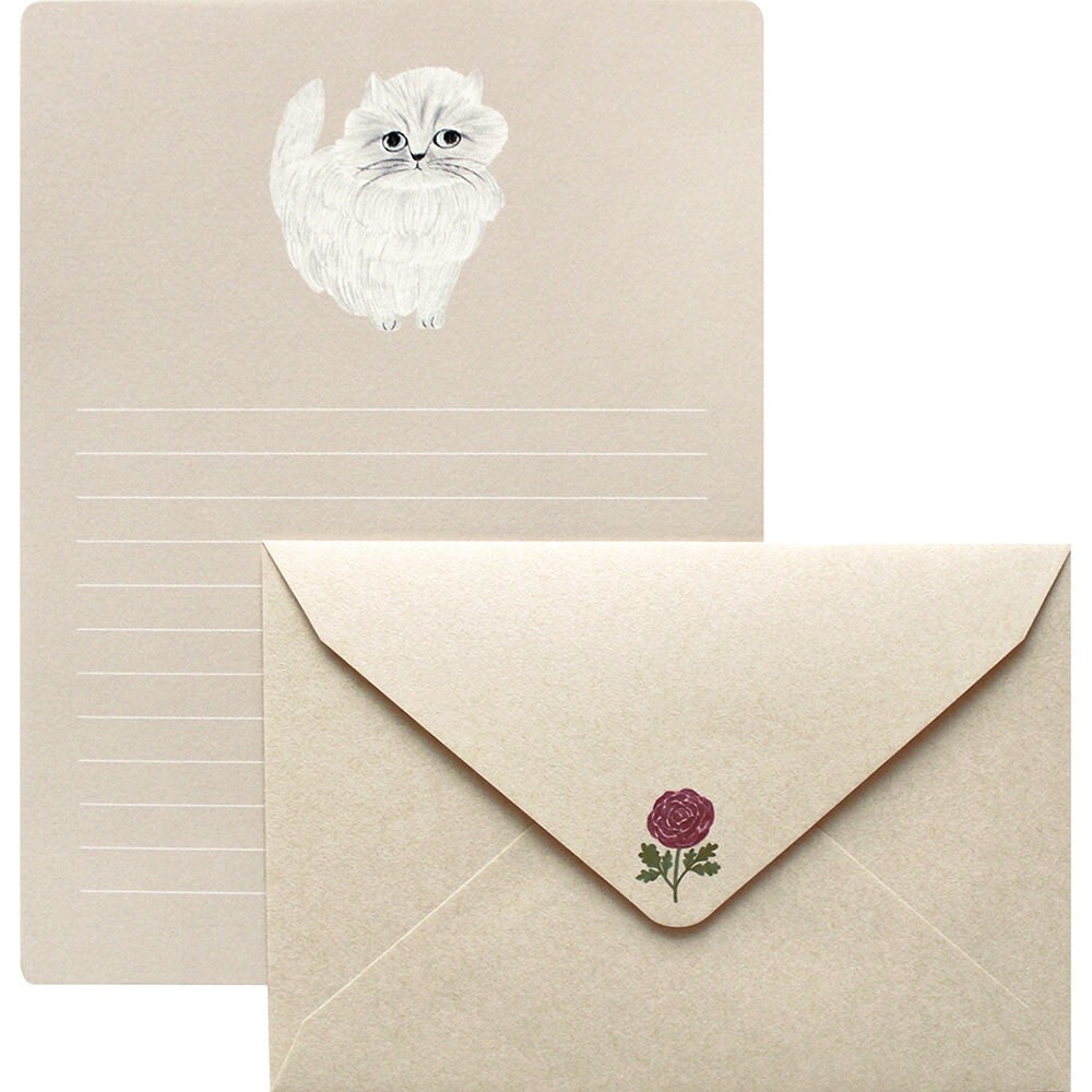 Miyuki Matsuo Letter Writing Set / Cat -minette- - Etsy