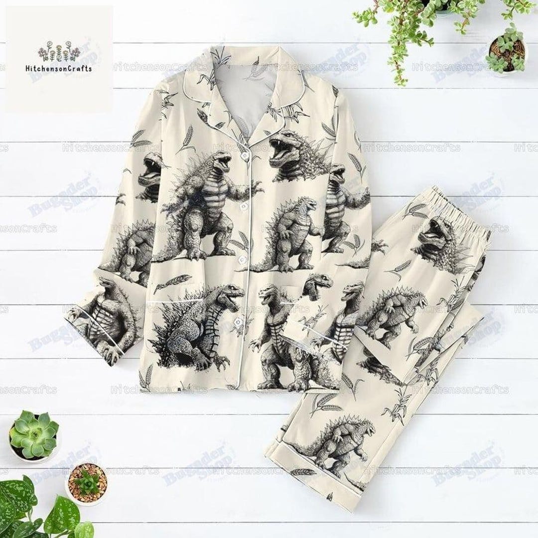 Godzilla Pajamas – Monster Movie Sleepwear, Kaiju Lover Gift Pjs - Etsy