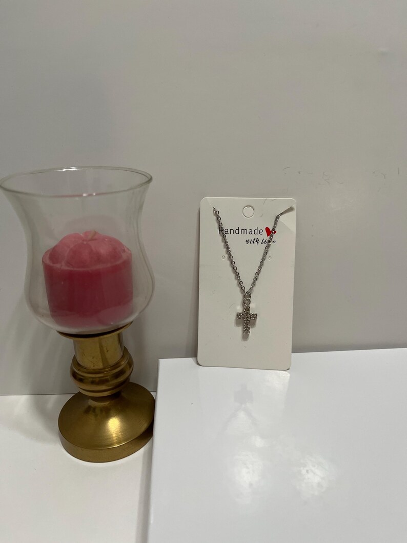 Close Out-dainty Crystal Cross Necklace #263 - Etsy