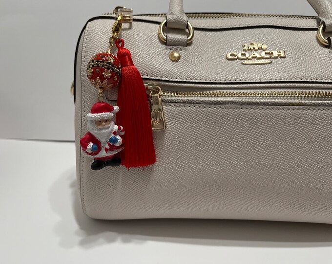 Hand Painted Santa Christmas Tasseled Holiday Purse Charm #966-32 - Etsy